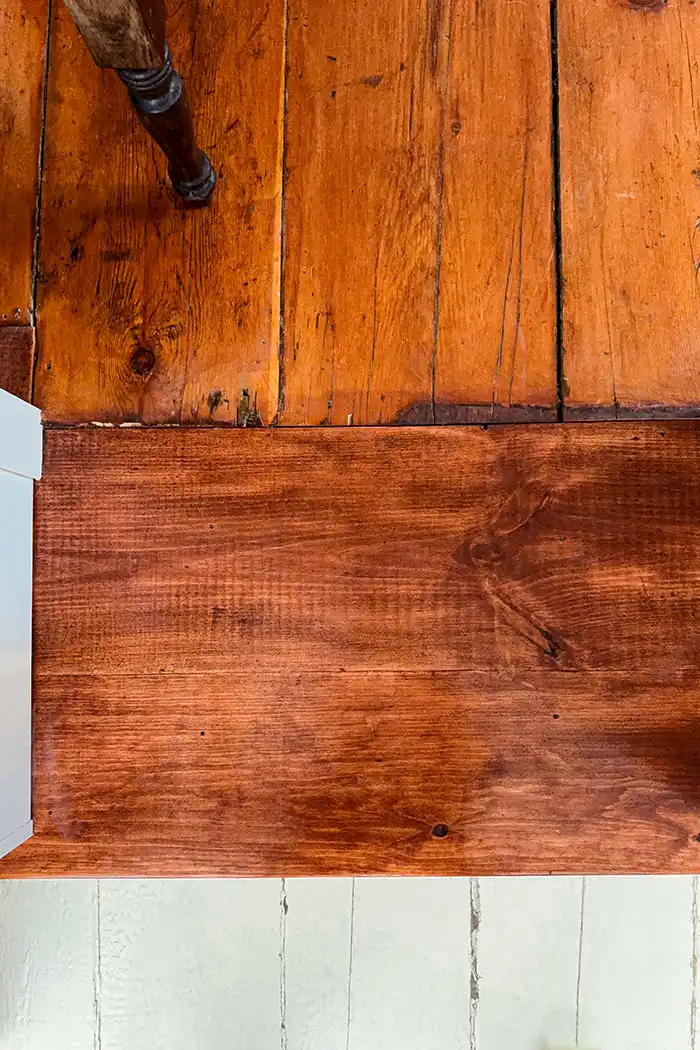 DIY Wide Wood Floor Transition With A Step Down